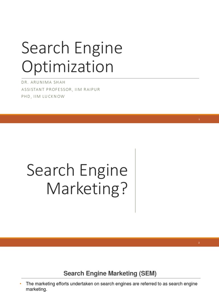 Search Engine Optimization and Marketing Guide | PDF | Search Engine ...