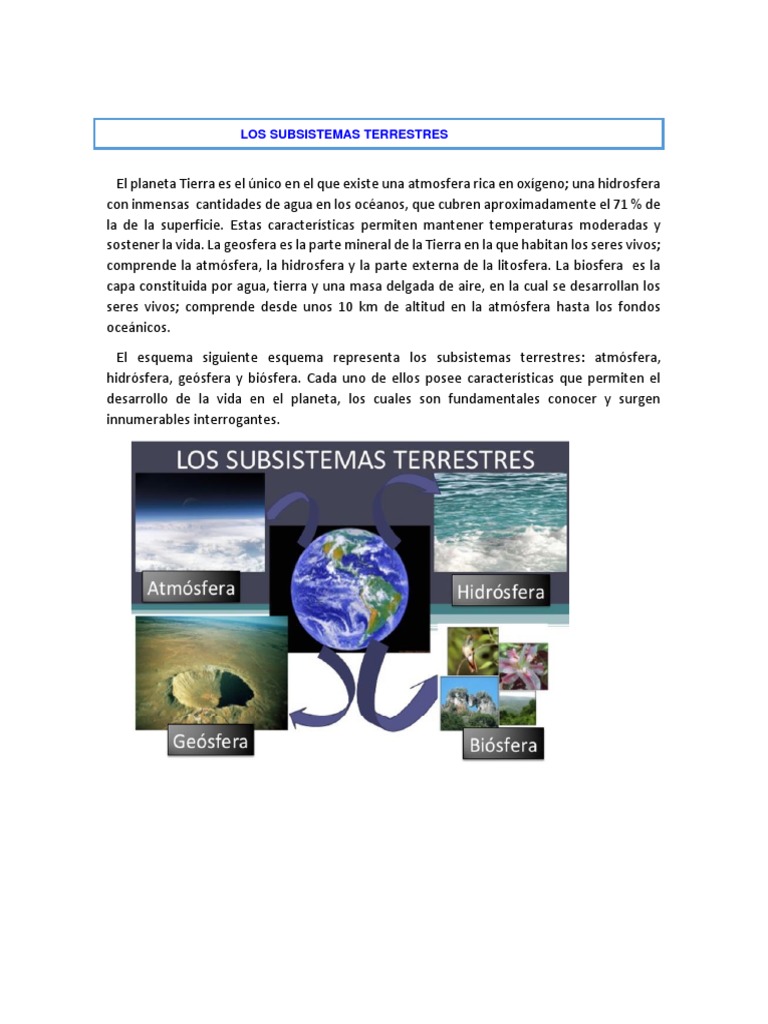 Los Subsistemas Terrestres | PDF