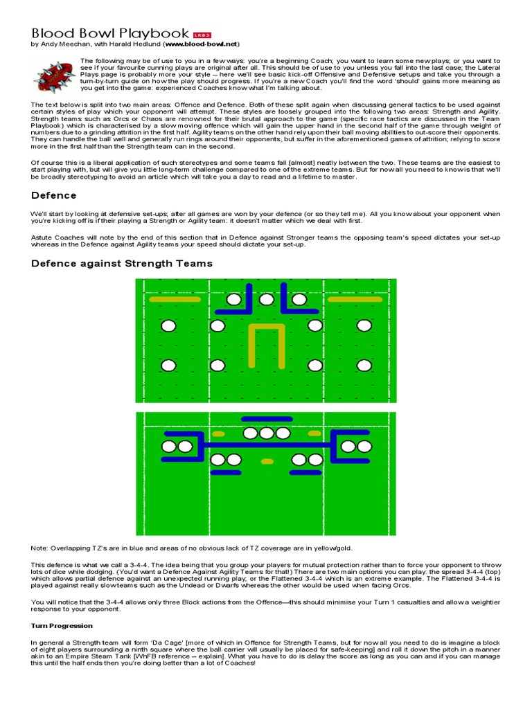 Blood Bowl Defensive Strategies Guide | PDF | American Football ...