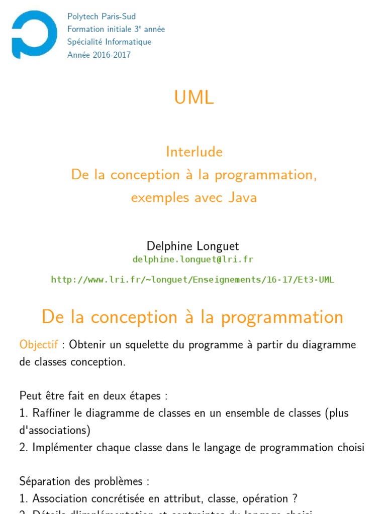 Suite-De La Conception À La Programmation Java | PDF | Java (Langage de programmation ...