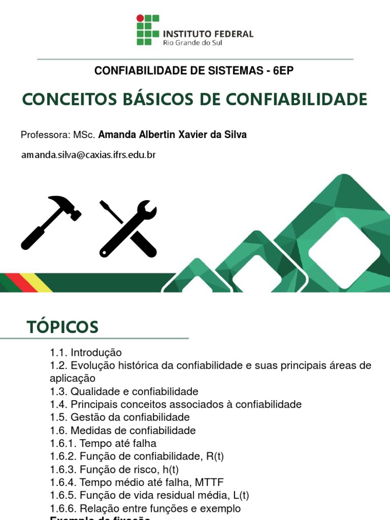 Aula 03 - CS - Conceitos Básicos de Confiabilidade | PDF | Tempo ...