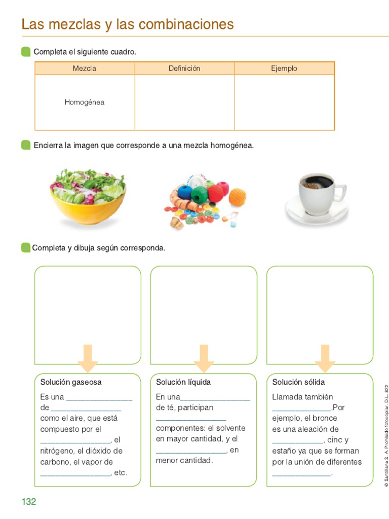 Mezclas y Combinaciones Ficha para Niños | PDF | Mezcla | Química