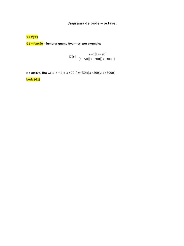 Diagrama de Bode - Octave | PDF