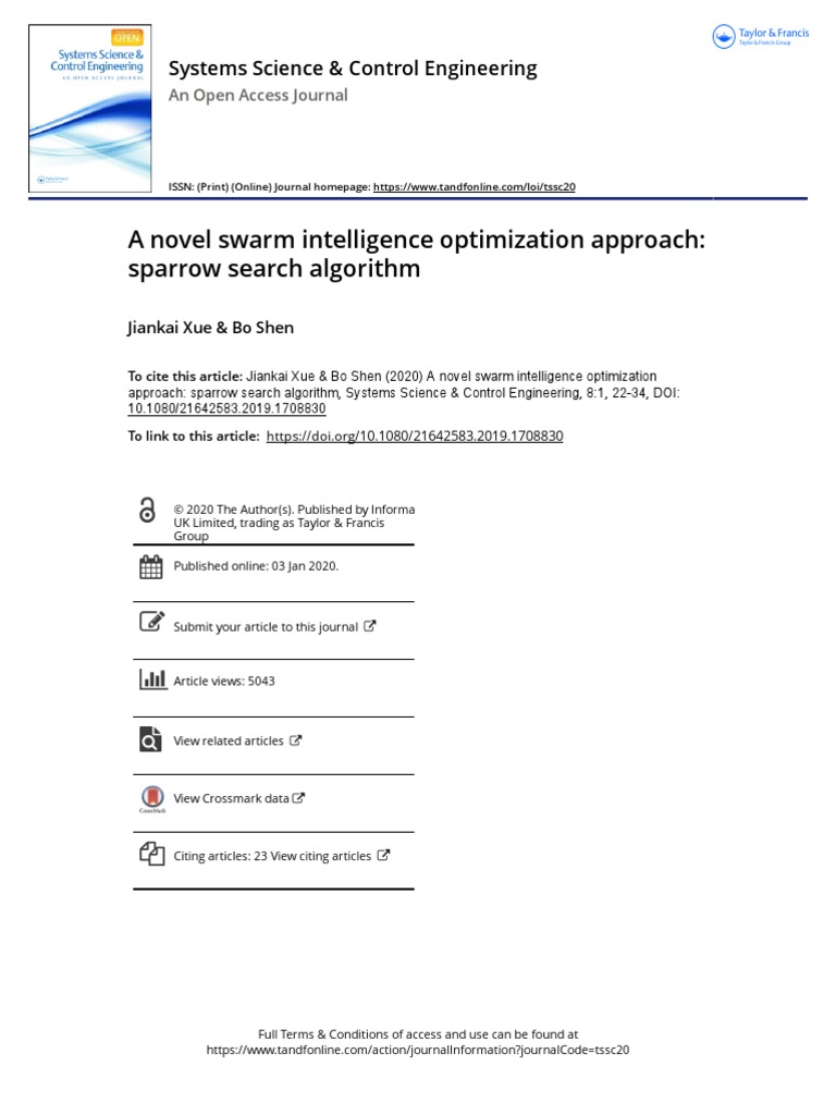 A Novel Swarm Intelligence Optimization Approach Sparrow Search Algorithm | PDF | Mathematical ...