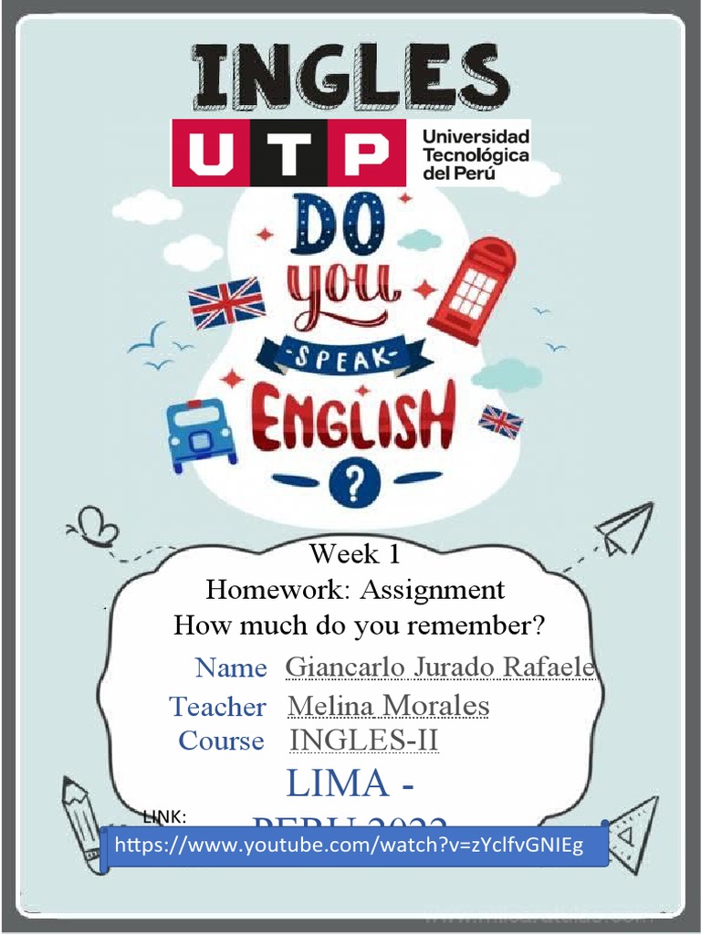 Week 1 English Homework Reflection | PDF