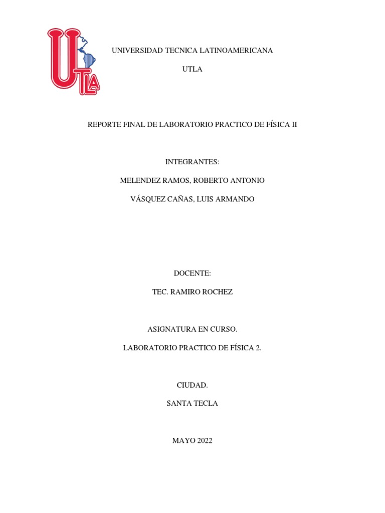 Informe Final Practica De Laboratorio Fisica 2 Pdf Calor Latente