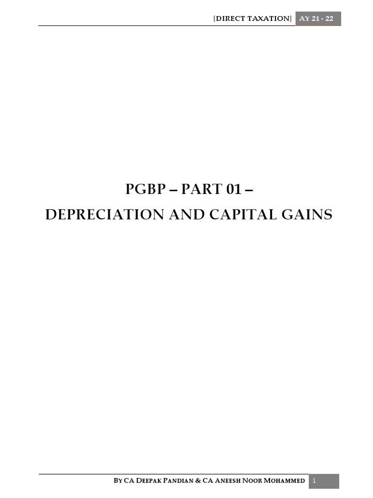 Dpclasses DT PGBP | PDF | Depreciation | Expense