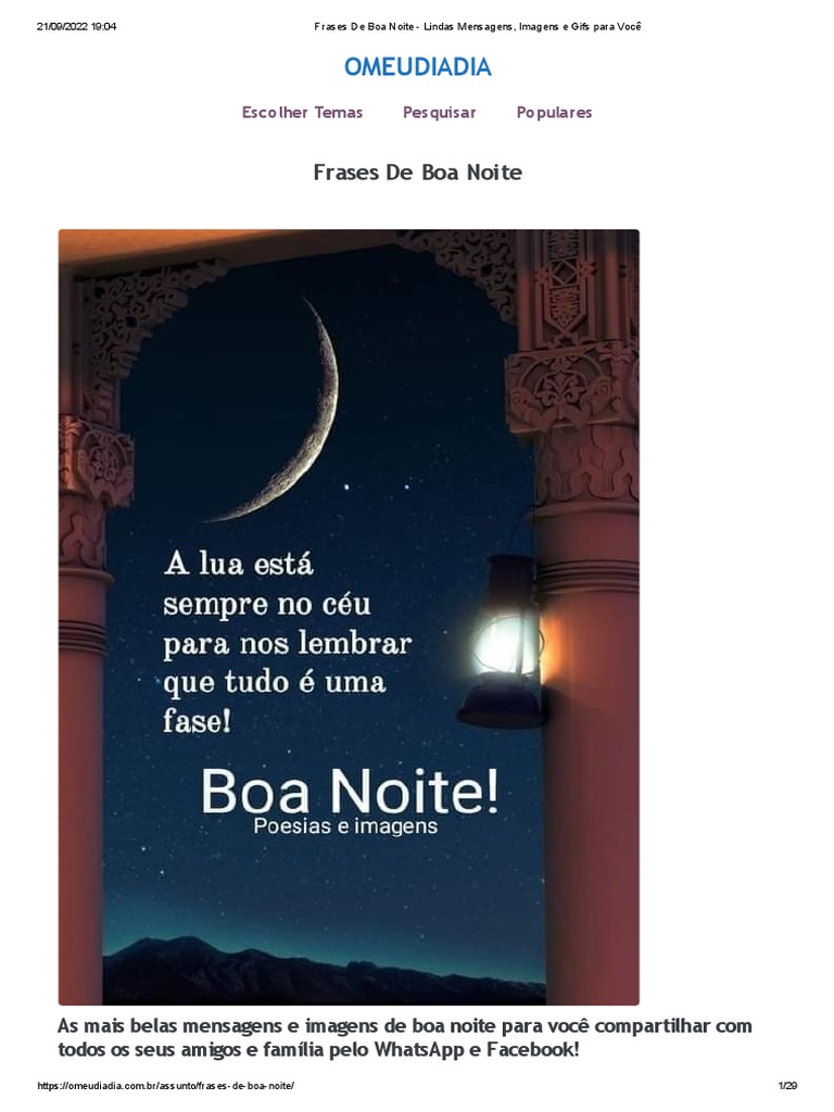 Frases De Boa Noite Lindas Mensagens Imagens E Gifs Para Você Pdf