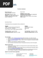 Macquarie University Offer Letter | PDF
