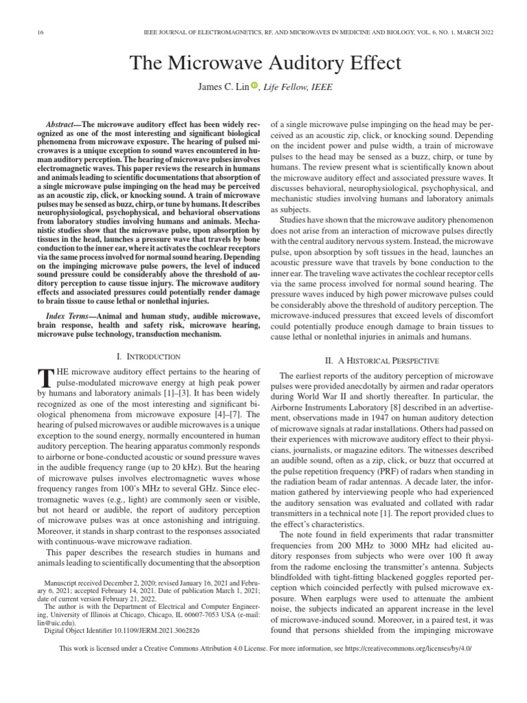 The Microwave Auditory Effect | PDF | Sound | Hearing