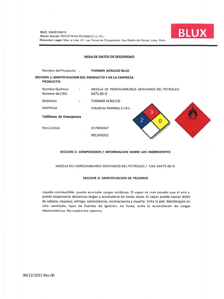 Thinner Acrilico (Blux) | PDF