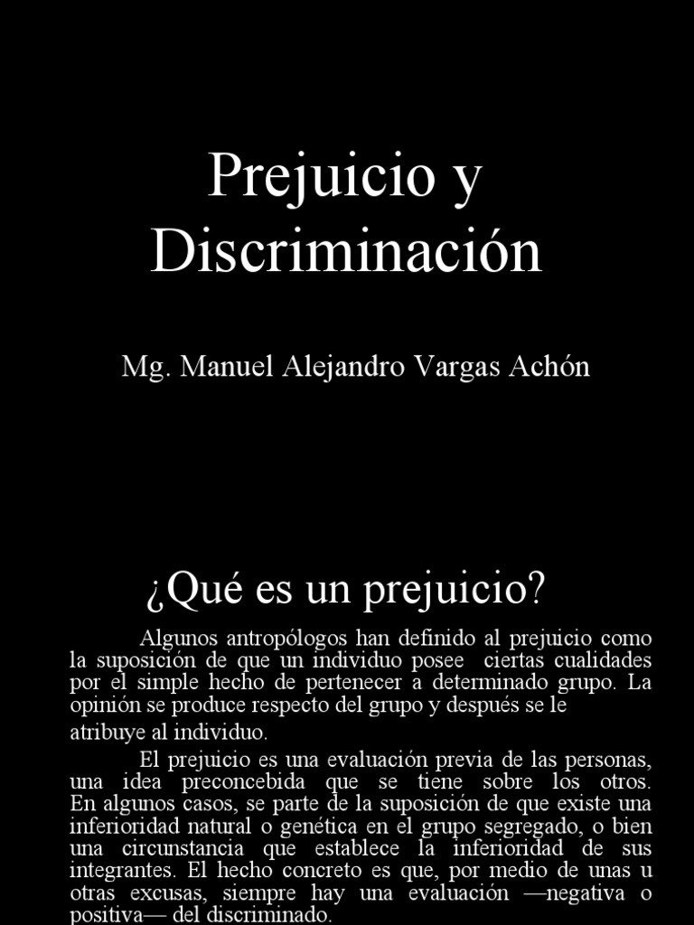 Prejuicioydiscriminacion | PDF | Prejuicios | Discriminación