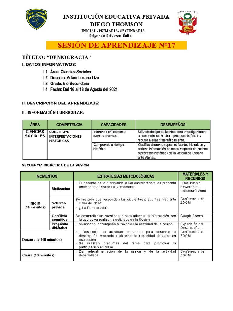 Sesion 17 | PDF | Maestros | Aprendizaje