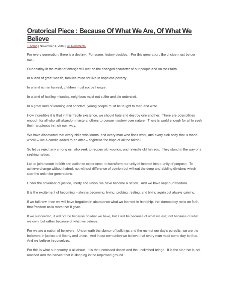 Oratorical Piece | PDF | Liberty