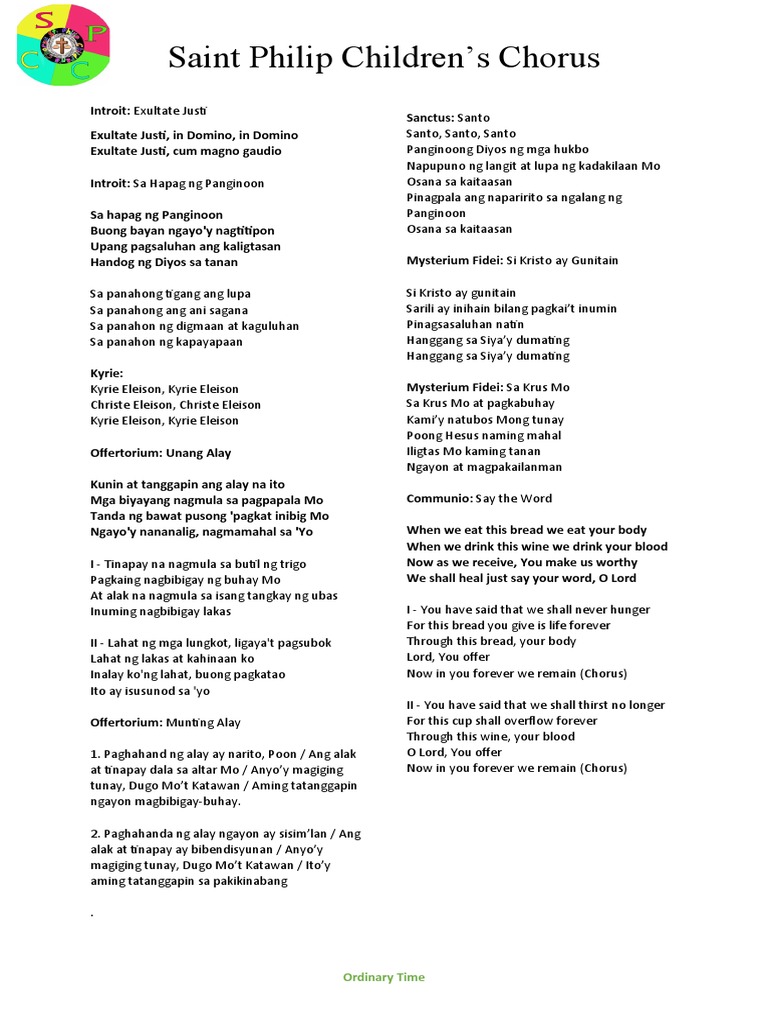 Lyrics Pdf