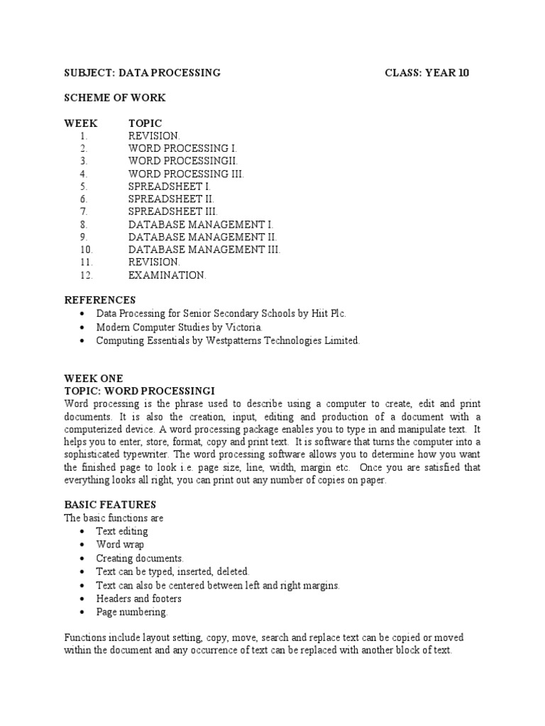 Data Processing Third Term Ss1 | PDF | Databases | Relational Database