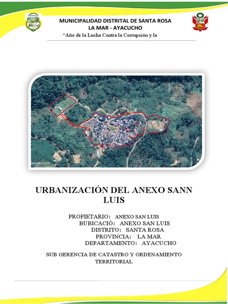 Urbanización Anexo San Luis, Santa Rosa | PDF | Calle | Zonificación
