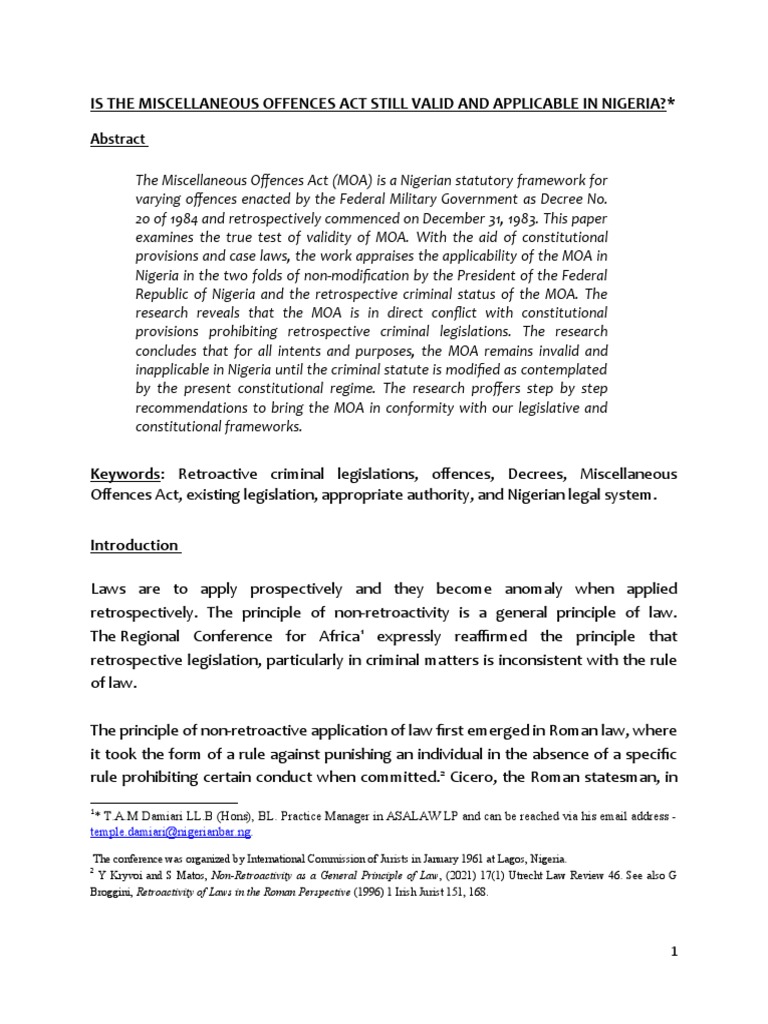 Article - Is The Miscellaneous Offences Act Still Valid and Applicable ...