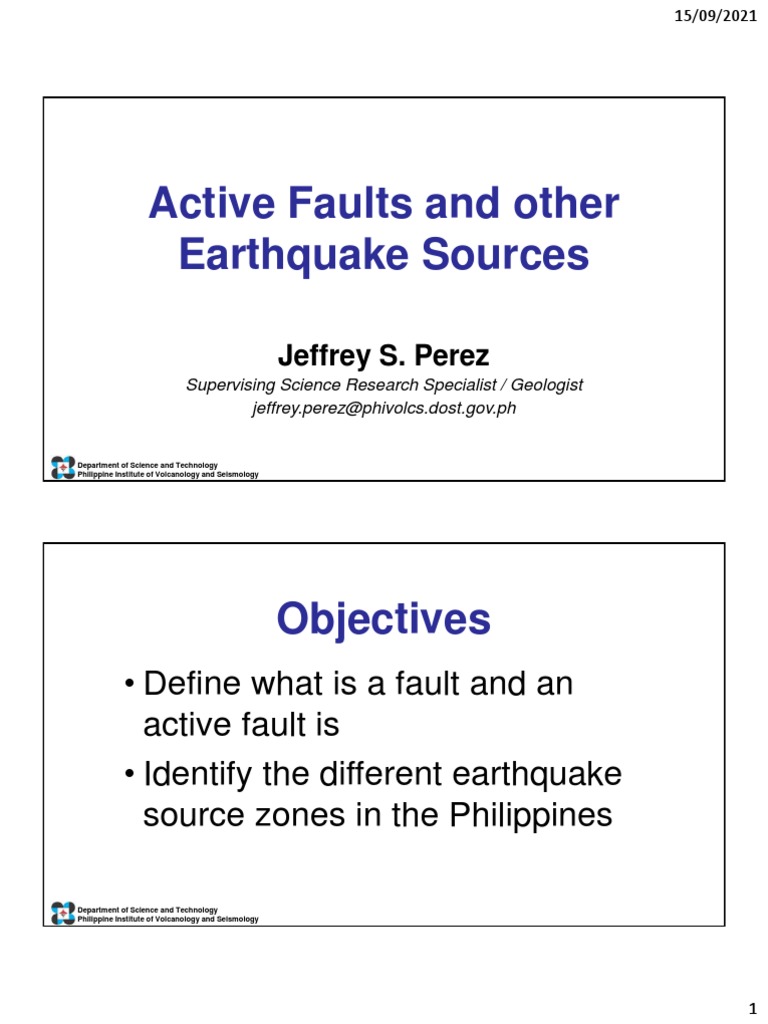 Module 4 Active Faults - JSPerez 2021 | PDF | Fault (Geology) | Earthquakes