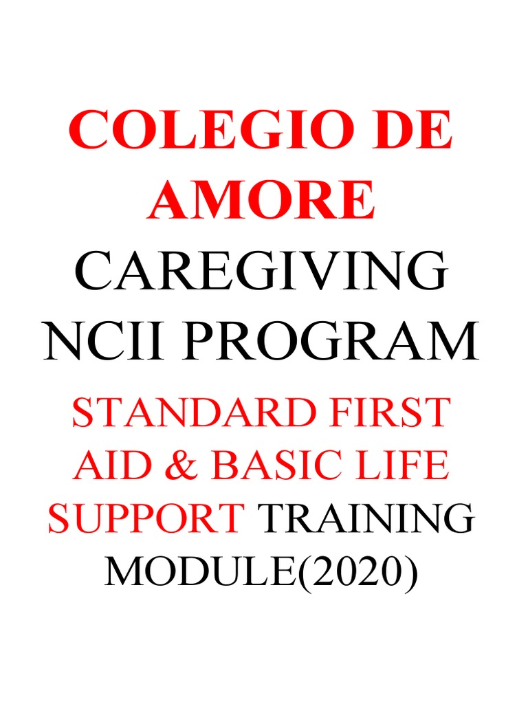 Colegio de Amore Caregiving NCII Program Standard First Aid & Basic ...
