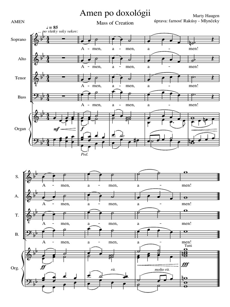 Amen - Mass of Creation | PDF | Classical Music | Music Performance