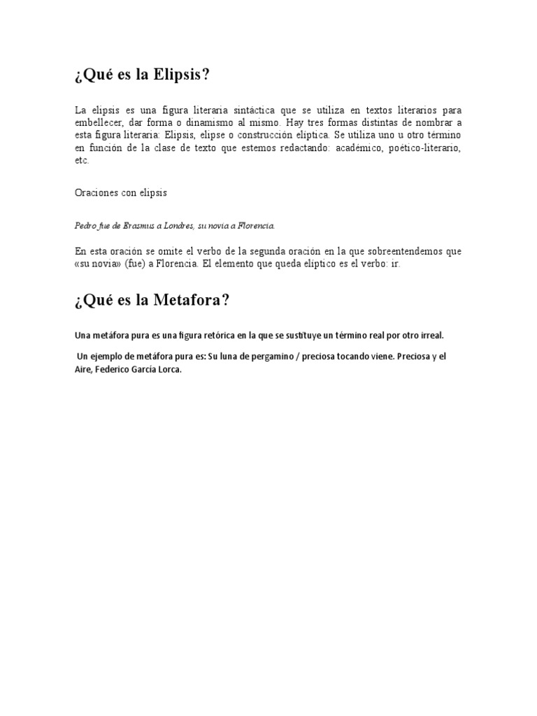 Definición y Ejemplos de Elipsis | PDF | Clásicos | Ficción general