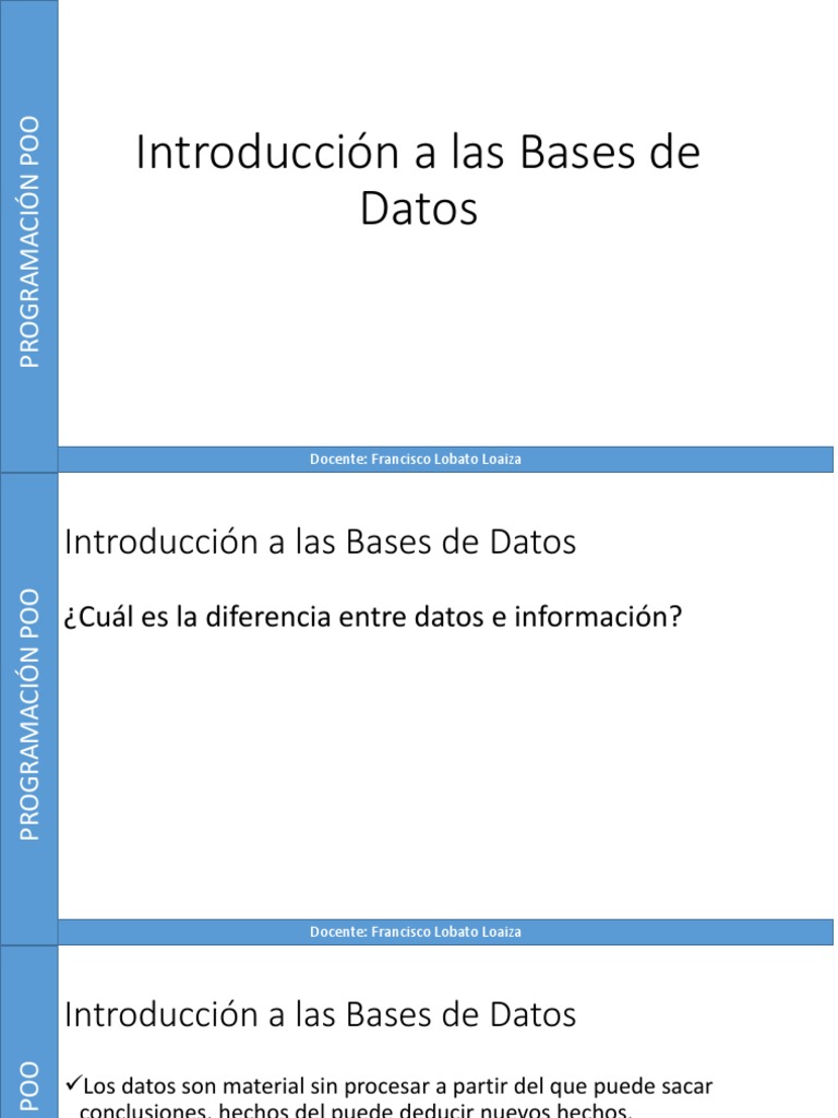 Introduccion Base de Datos | PDF | Bases de datos | Base de datos relacional