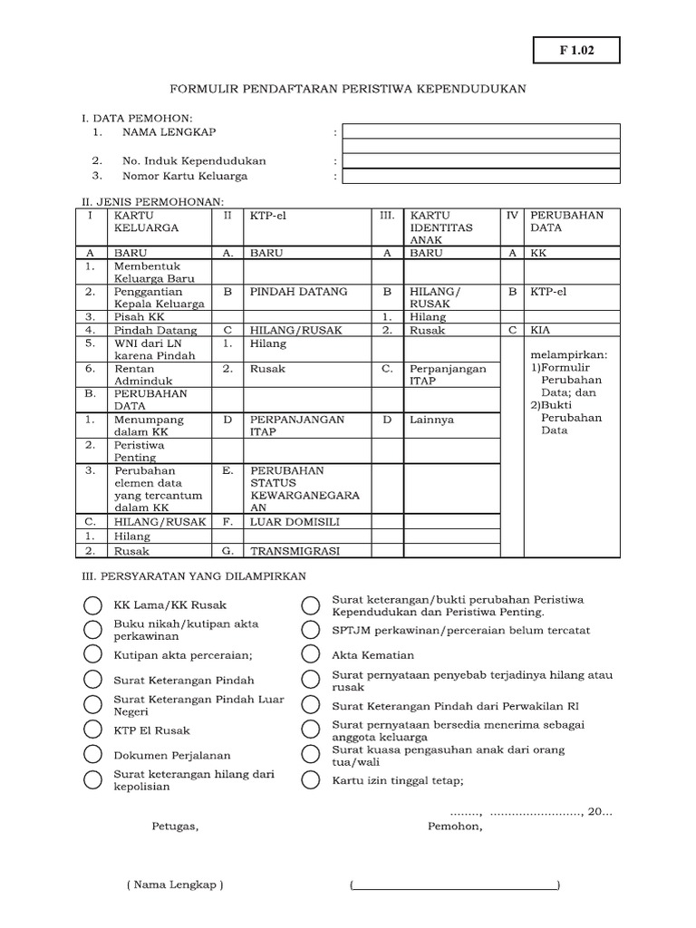 Formulir Permohonan (F.1-02) | PDF