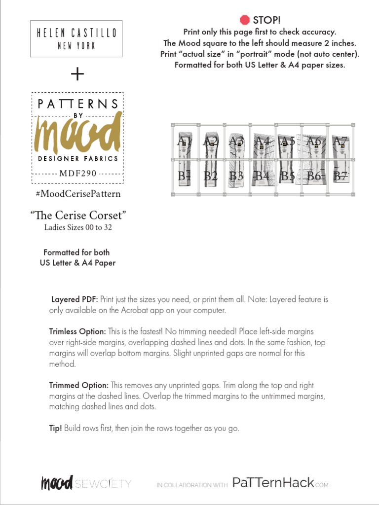 MDF290 Cerise Pattern Letter A4 Tiled | PDF | Clothing