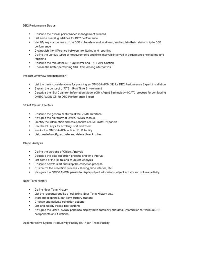 OMEGAMON DB2 Performance Basics | PDF | Ibm Db2 | Interface (Computing)