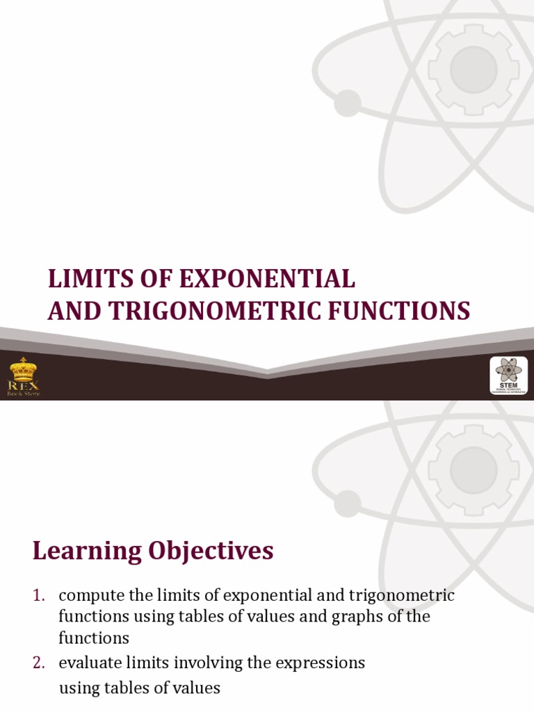 Limits Of Exponential And Trigonometric Functions Pdf Science