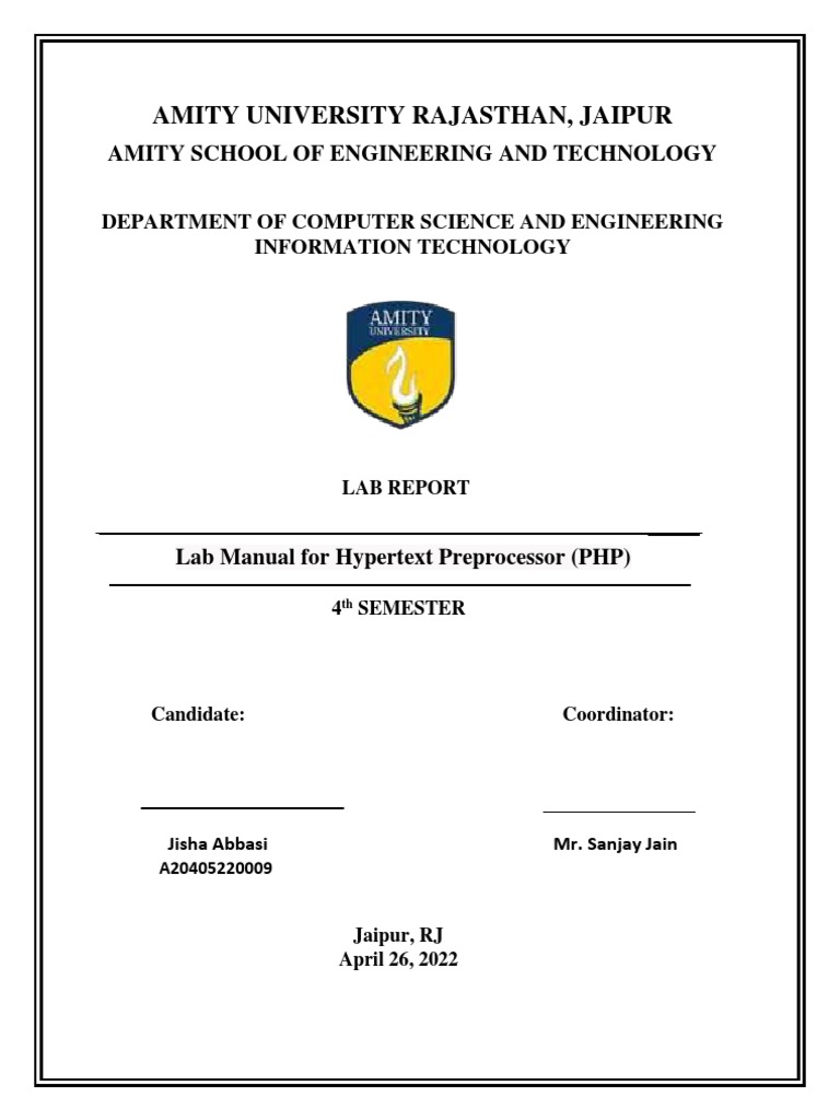 Lab Report On Php Experiments Covering Html Javascript And Css Programming Tasks Pdf 5001