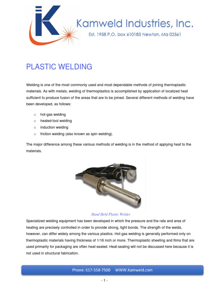 Plastic Welding Techniques Overview | PDF | Welding | Construction