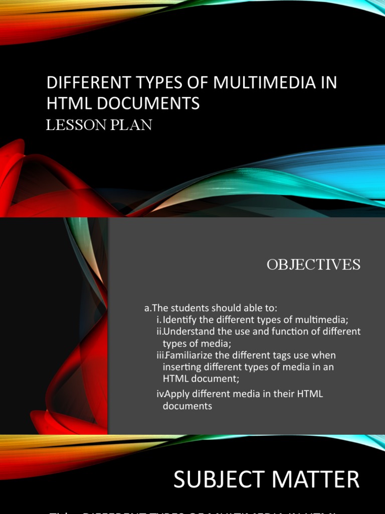 Different Types of Multimedia in HTML Documents | PDF | Multimedia | Html