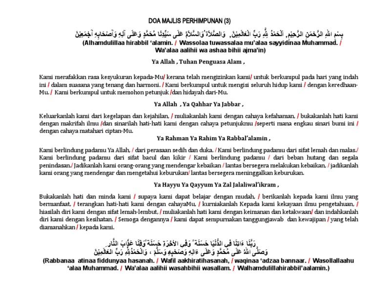 DOA PERHIMPUNAN 3 (Edit) | PDF