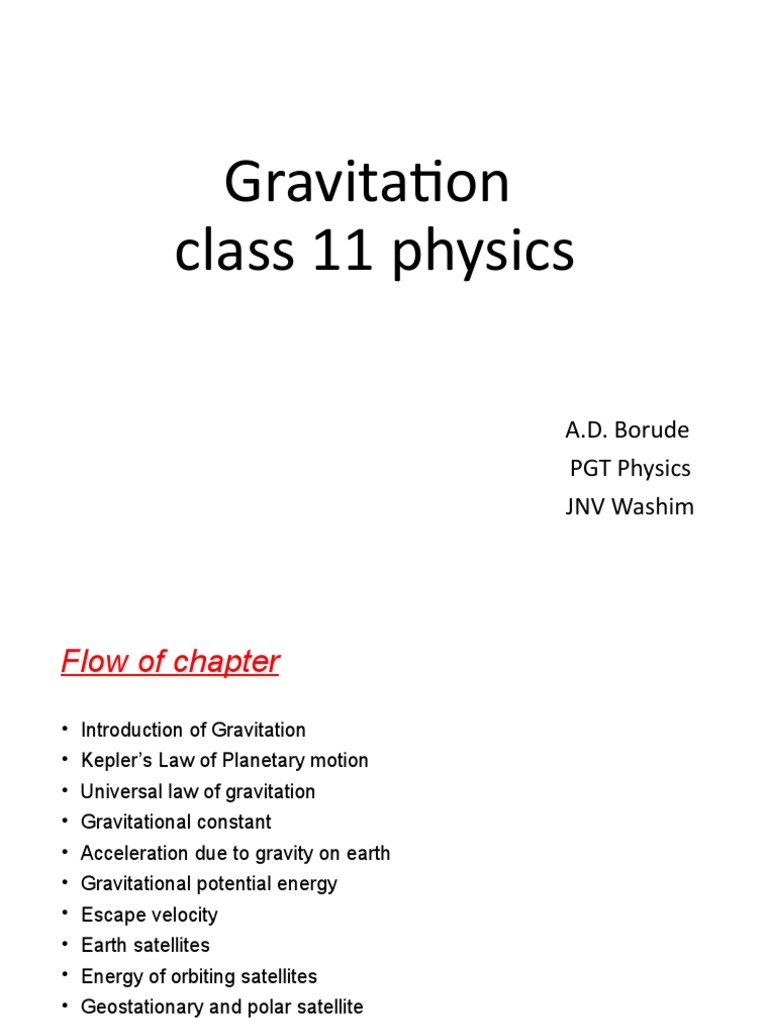 Gravitation | Descargar gratis PDF | Orbit | Force