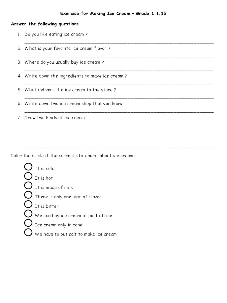 Exercise For Making Ice Cream Mini Project | PDF | Self-Improvement ...