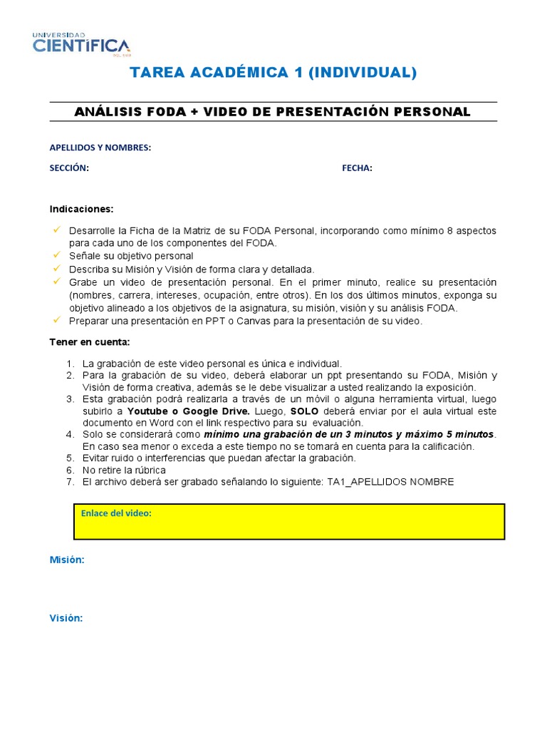 Tarea Académica 1 - Ta1 | PDF | Análisis FODA | Comunicación