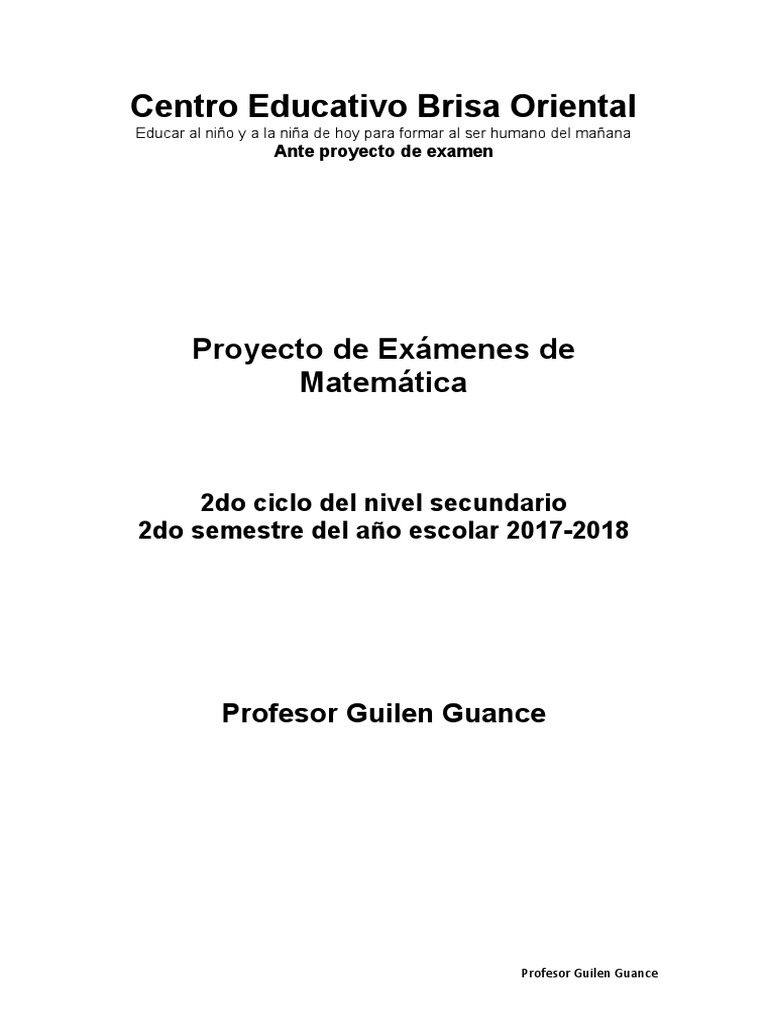 Ante Proyecto de Matematica Del 2do Semestre. | PDF | Funciones trigonométricas | Triángulo
