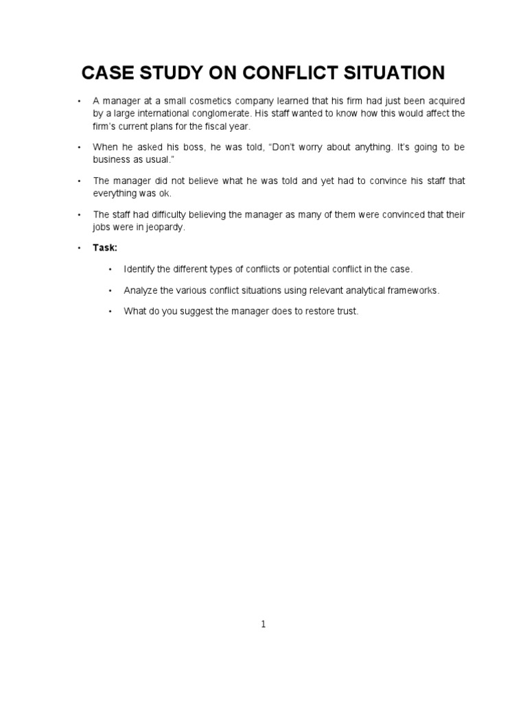 Case Study Conflict | PDF | Communication | Epistemology