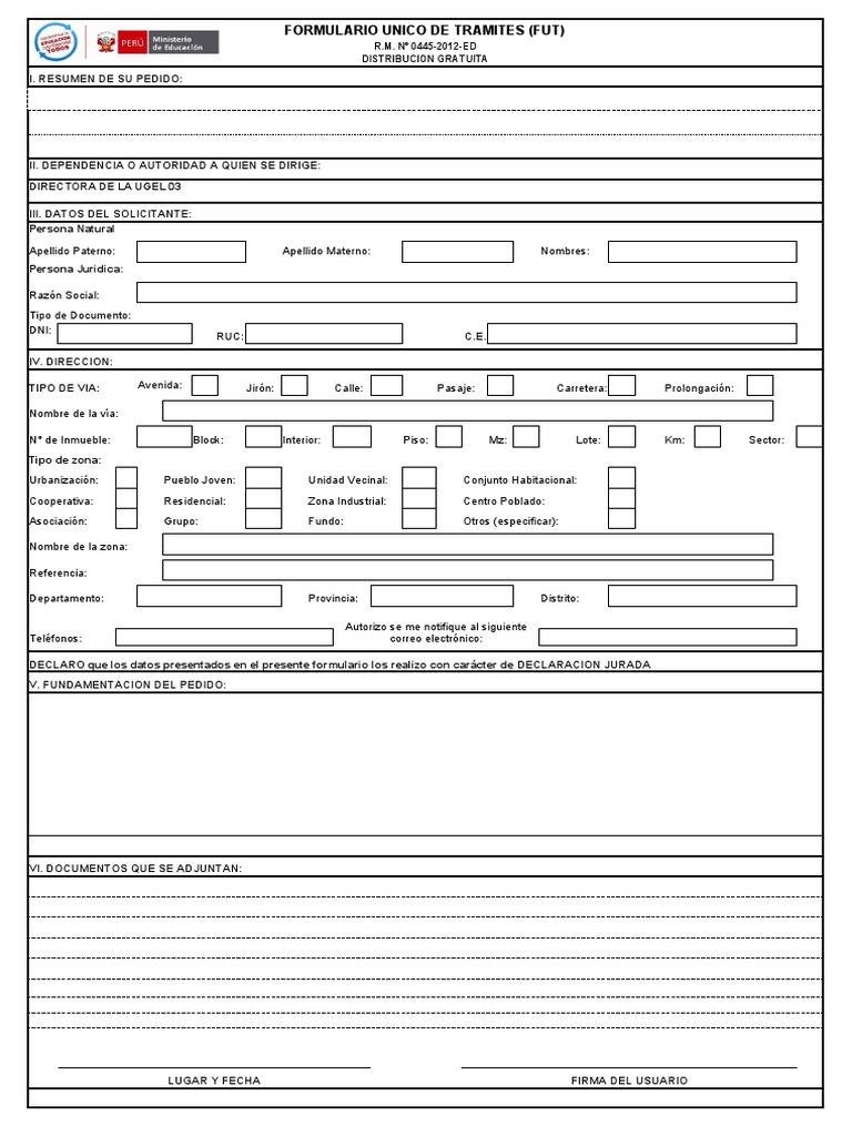 Fut Editable Ugel | PDF