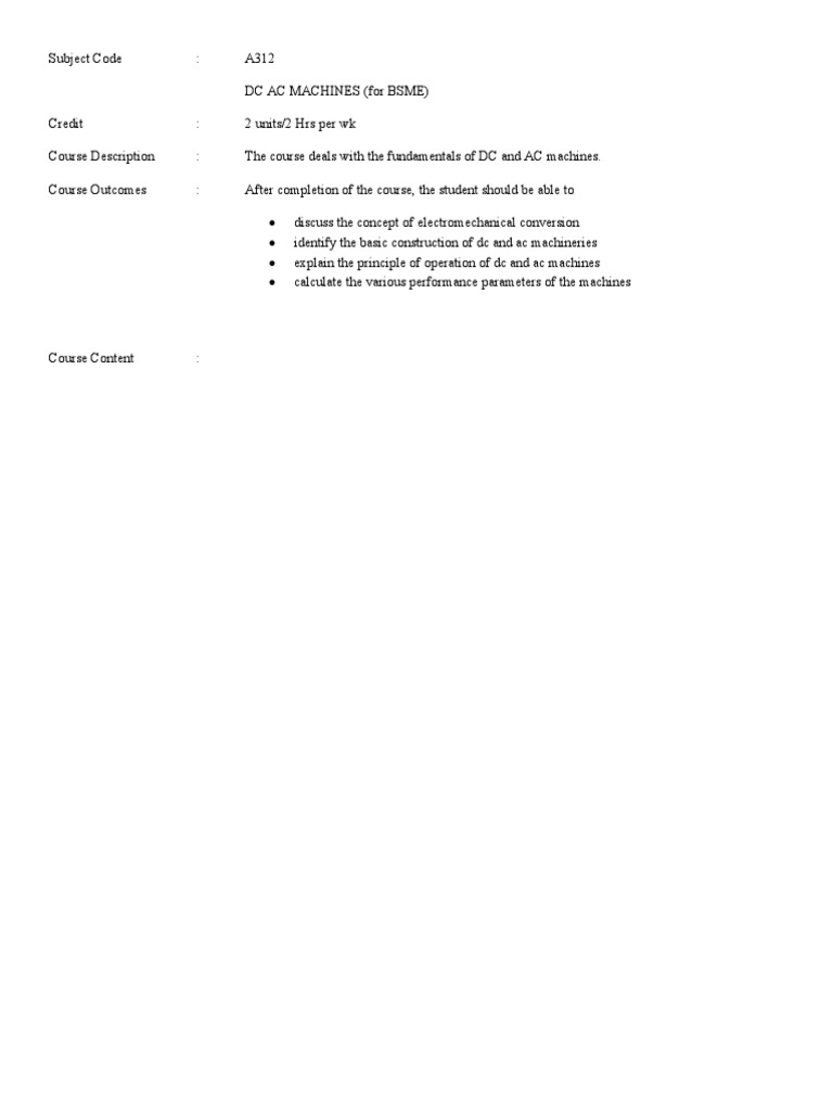 A312 Dcac Machines Bsme | PDF | Electric Motor | Magnetic Field