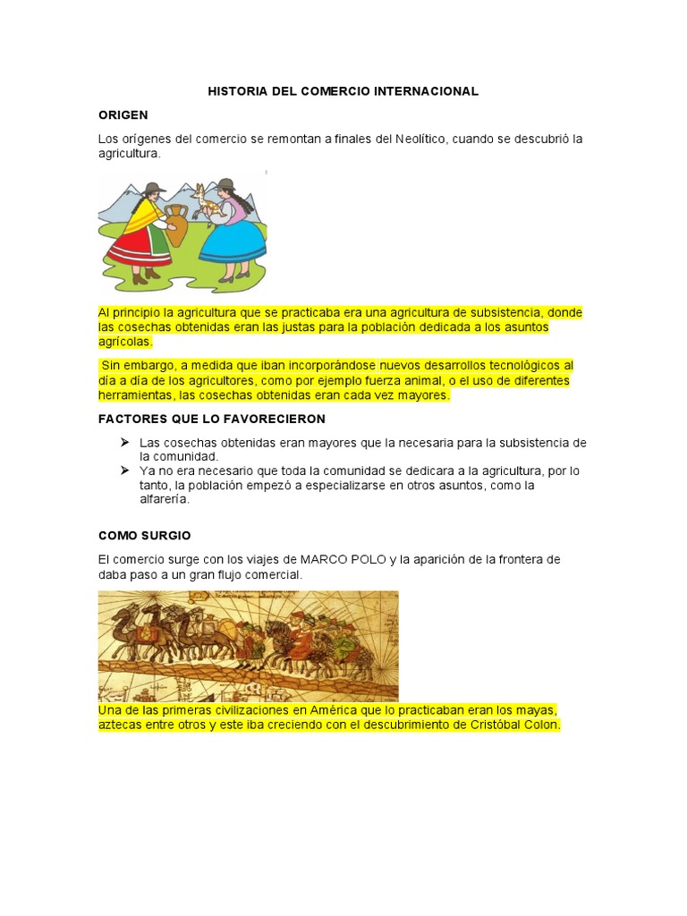 Historia Del Comercio Internacional | PDF | Comercio | Agricultura