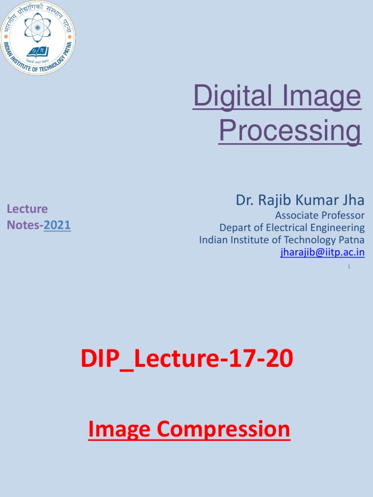 Dip Lecture 17 20 Rkj Image Compression Pdf Data Compression Code 4676