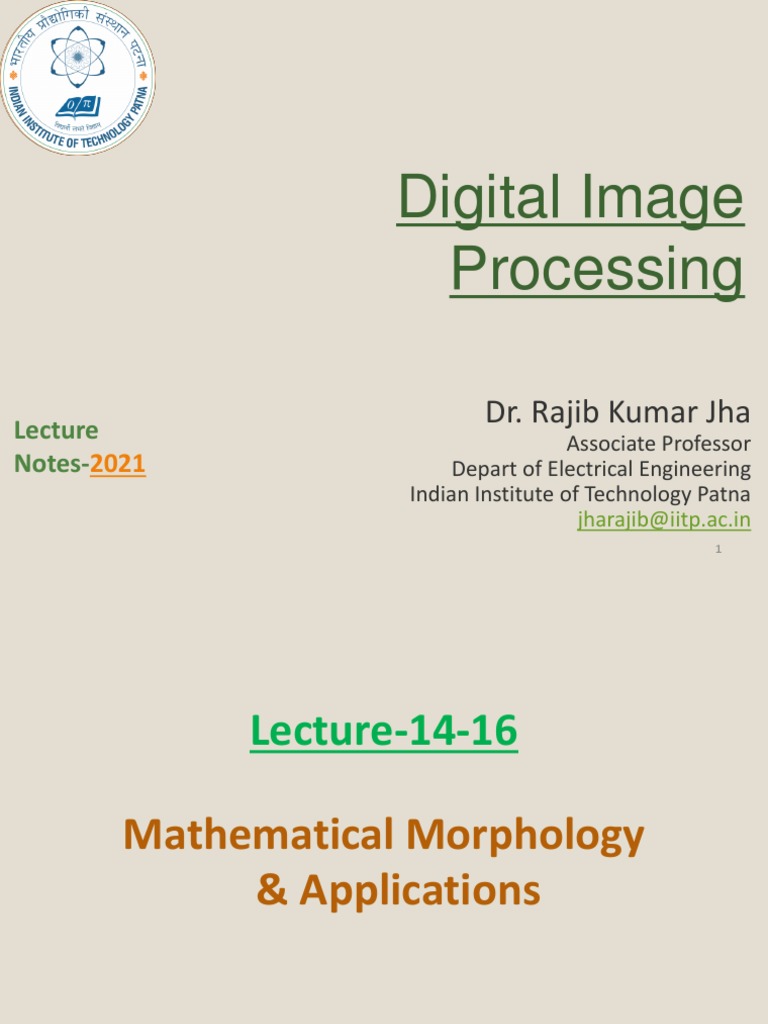 DIP Lecture-14 16 RKJ Mathematical Morphology | PDF | Set (Mathematics) | Multidimensional ...