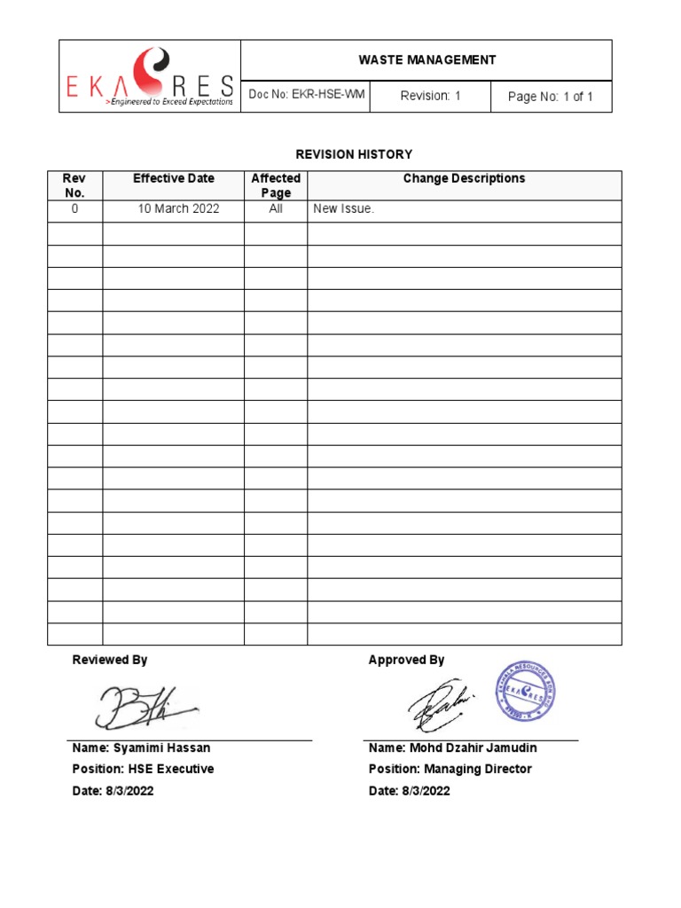 Waste Management Procedure | PDF | Waste Management | Waste
