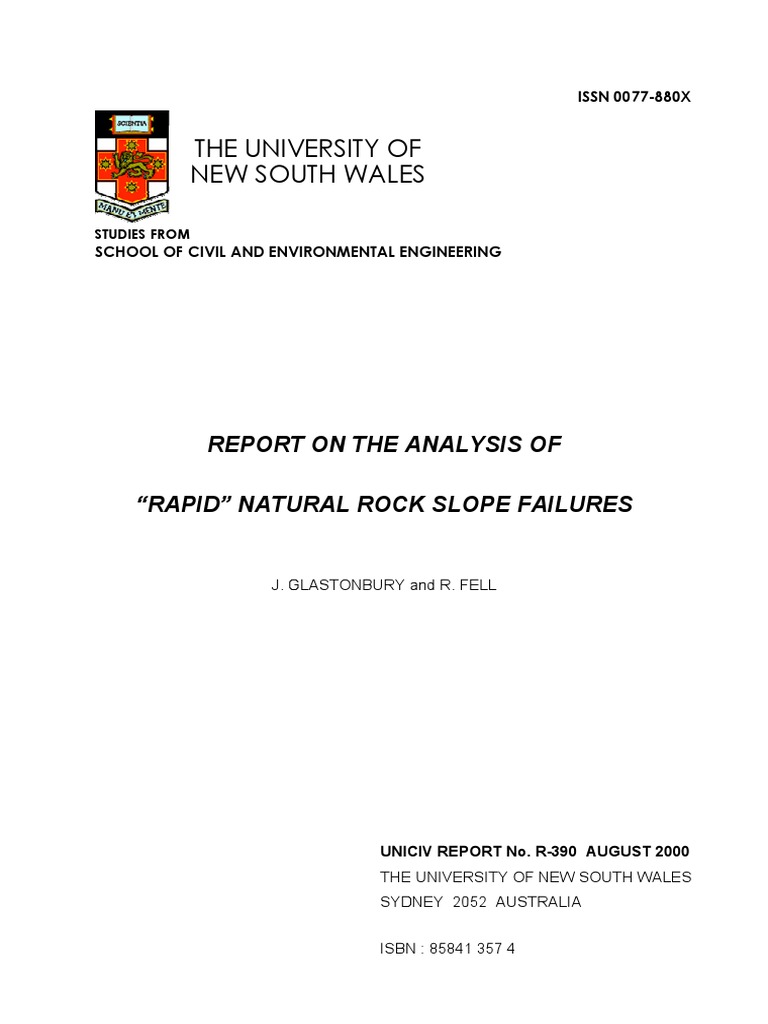 Report On The Analysis of "Rapid" Natural Rock Slope Failures | PDF ...