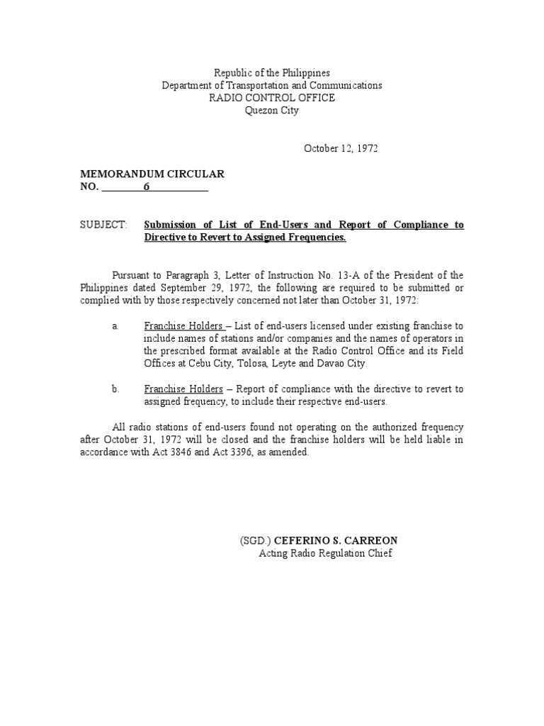 MC No. 6 (1972) | PDF | Law | Technology & Engineering