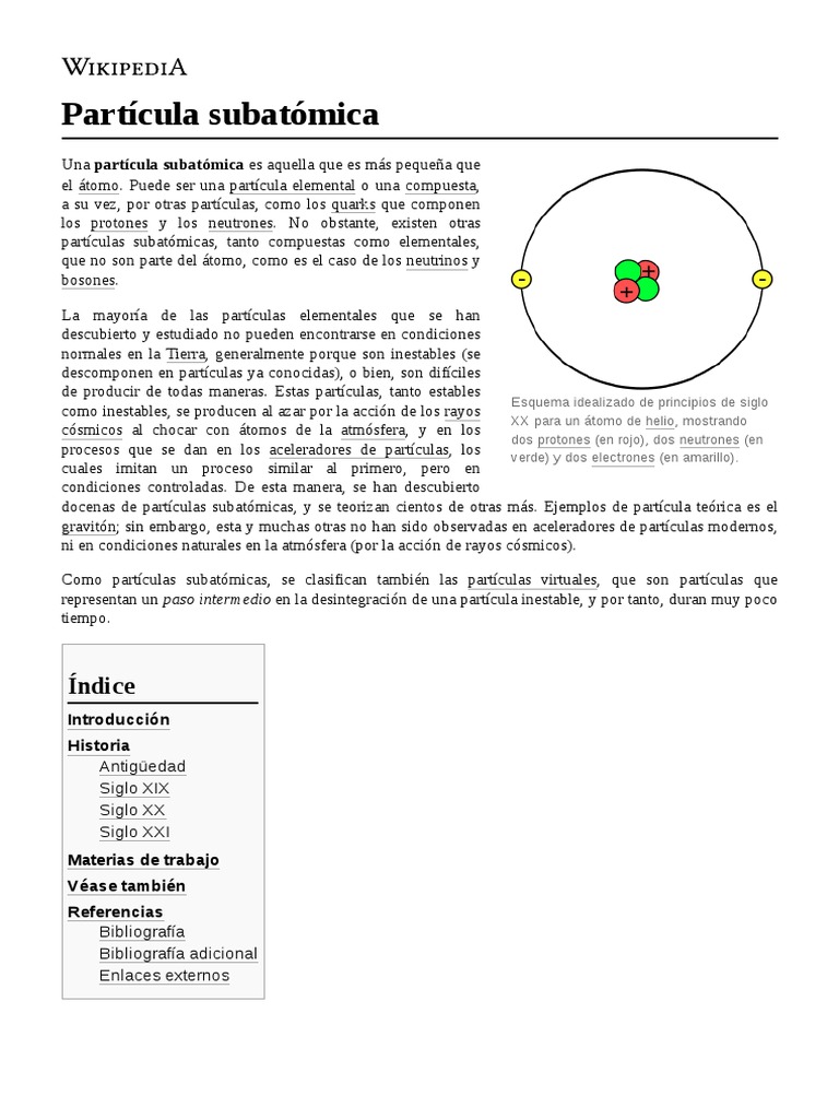 Partículas Subatómicas y su Estructura | PDF | Núcleo atómico | Átomos
