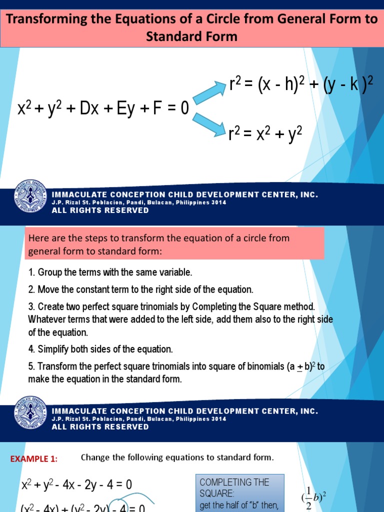 Circle - From Gen Form To Standard Form | PDF | Mathematical Concepts ...